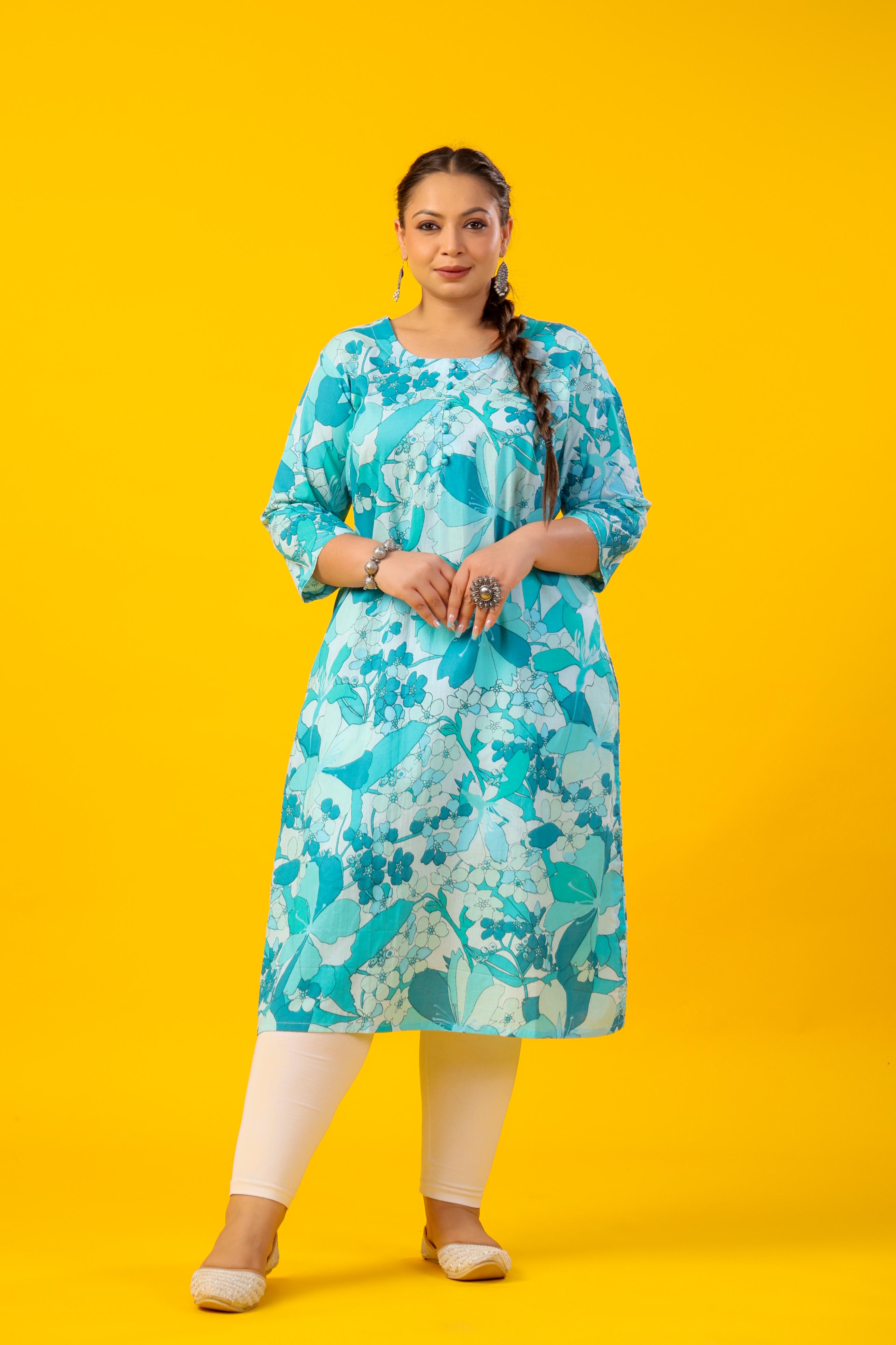Plus Size Kurtis: Plus Size Cotton Kurtis & Short Kurtis – LaaliJaipur